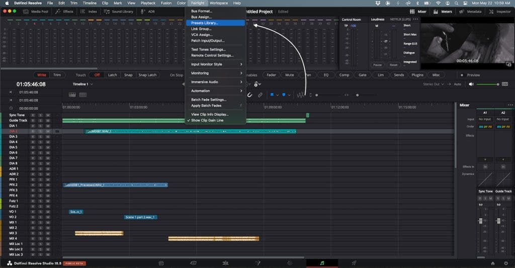 How to Create and Use an Audio Template in Fairlight - 42West