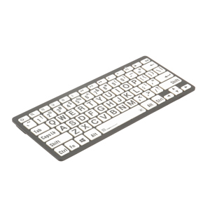 Used LogicKeyboard XL Print PC Bluetooth Mini Keyboard, Black on White ...