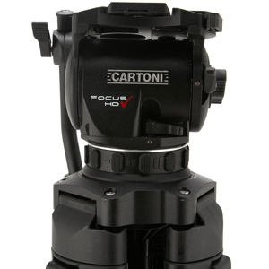 Used Cartoni Focus 12 Fluid Head with 100mm 3-Section Carbon Fiber Smart Stop Tripod and Smart ...