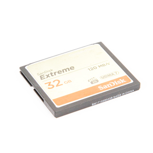 Used SanDisk 32GB Extreme Compact Flash Memory Card, - Transfer speed ...