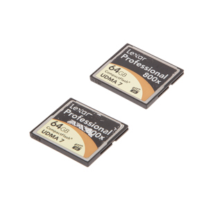 USED Lexar 64GB CompactFlash Memory Card Professional 800x UDMA 7,2-Pack