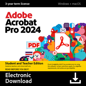 Adobe Acrobat Pro Student & Teacher Edition 3-Year License, 2024 ...