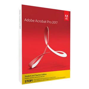 Adobe Acrobat Pro 2017 Software for Windows, Student Teacher Edition, DVD