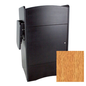 AmpliVox SN3230M Rack Rail Ready Multimedia Lectern, Non Sound, Oak