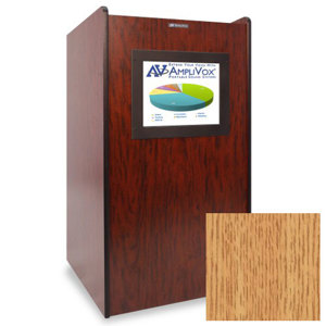 AmpliVox SN3265 Visionary Multimedia Lectern with Built-In LCD Screen, Oak
