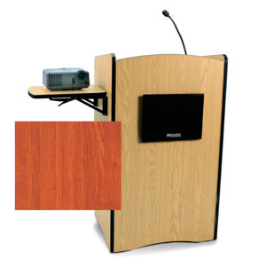 AmpliVox SS3230 Multimedia PC Lectern with Sound System, Cherry