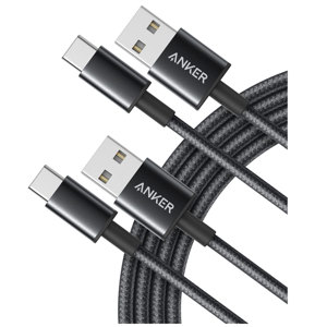 Anker 6' Premium Double-Braided Nylon USB-C to USB-A Cable, 2-Pack B8173011