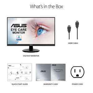 ASUS VA27DC 27" 16:9 Full HD IPS LED Monitor, Built-In Speakers VA27DCP