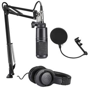 Audio-Technica AT2020 Studio Microphone Pack with ATH-M20x, Boom & XLR ...
