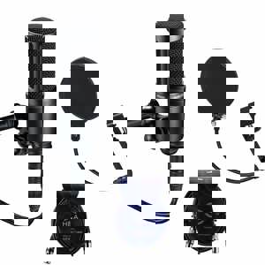 Audio-Technica AT2020 Side-Address Cardioid Mic W/ H&A Pop Filter/ 25 ...