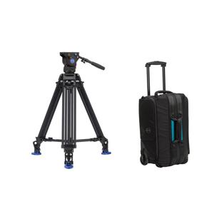 Benro BV6 PRO 3-Section Aluminum Video Tripod, Bundle w/Tenba Cineluxe ...