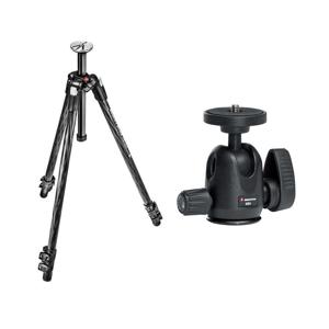 Manfrotto 290 Xtra 3-Section Carbon Fiber Tripod W/Manfrotto 494 Mini ...
