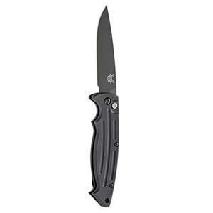 Benchmade Mini-Reflex II Auto 3.17" Plain Edge Blade Knife, Black Blade ...