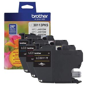 Brother LC101 Innobella Standard-Yield 3-Color Ink Cartridge Set LC30113PKS