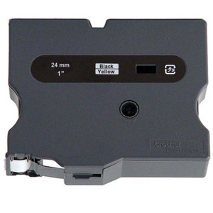 Brother 24mm (0.94") Black on Yellow Laminated Tape, 15m (50 ft) Tape ...