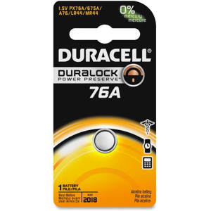 Duracell 76A LR44 1.5V Alkaline Coin Cell Home Medical Battery