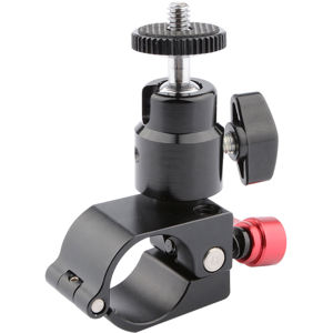 CAMVATE 25mm Rod Clamp with Ball Head Monitor Mount, Red Knob C1164