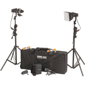 Cool-Lux LK2256 Mini-Cool AC/DC Video Travel Light Kit - Adorama