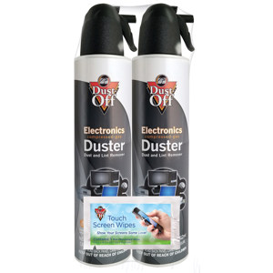 Falcon Dust-Off 10 oz Electronics Compressed Gas Duster Spray w/ Wipes ...