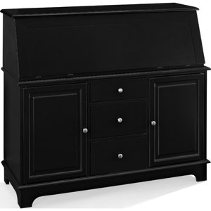 Crosley Sullivan Secretary Desk, Black - Adorama