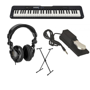 Casio CT-S300 61-Key Piano Style Keyboard, Black with Accessories Kit ...