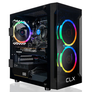 CLX SET Gaming Desktop Computer, i5-11400F, 16GB, 1TB, RX 6500 XT, W11H ...