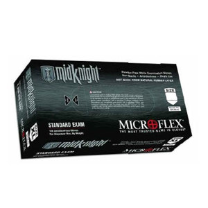 Dival Microflex MidKnight Black Nitrile Powder-Free Gloves, Large, 10 ...