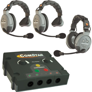 Eartec Comstar Flex Max Series 3 Person Full Duplex Intercom System, Up ...