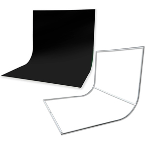Easiframe Cyclorama Curved Frame with 8.2x12.5' Chroma Key Black Fabric ...