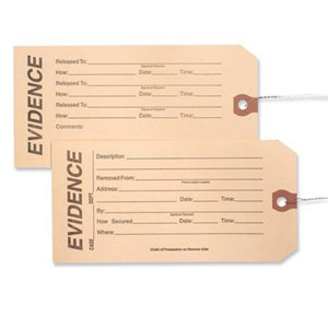 Evident Buff Evidence/Chain of Possession Tags, 100 Pack EV8065