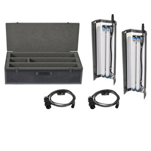 Film Gear LED Flo-Box 2 Bank 2 ft Twin Kit, Includes 4 Tungsten Tubes