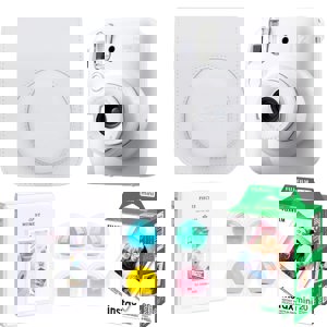 Fujifilm Instax Mini 12 Instant Camera, Clay White, with Accessory Kit ...