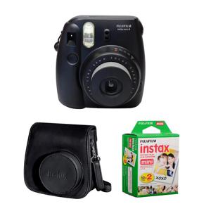 FujiFilm Instax Mini 8 Camera, Black - with Instant Film Twin Pack ...