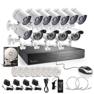 Funlux 16-Ch NVR System with 1TB HDD, Includes 4x Wi-Fi Camera & 8x ...
