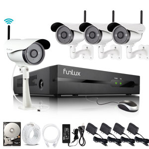Funlux 4-Channel NVR Security System with 1TB HDD, Includes 4x 720p ...