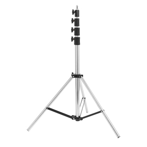 Flashpoint Pro Air-Cushioned Heavy-Duty Light Stand (Chrome, 9.5') FP-S ...