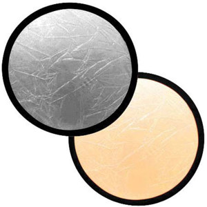 Glow 22" Circular Collapsible Disc Reflector, Silver / Soft Gold