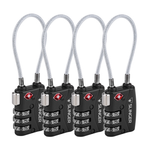 TSA Approved Cable Luggage Locks (4 Pack) - Black - Adorama