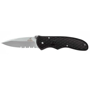Gerber Fast Draw Serrated Edge Drop Point Satin Finish Folding Knife 22 ...