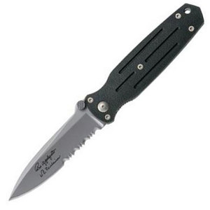 Gerber Mini Covert Folding Knife, 2.9" Serrated Edge Drop Point Satin Blade
