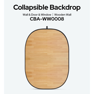 Glow CBA-WW0008 5x6.5' Fabric Collapsible Backdrop, Wooden Wall CBA-WW0008