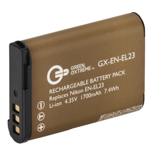 Green Extreme EN-EL23 4.35V 1700mAh Rechargeable Lithium-Ion Battery ...