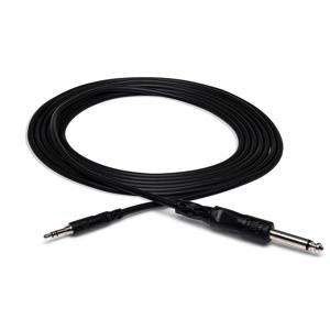 Hosa Technology Stereo Mini Male to 1/4" Mono Male Cable, 10' CMP-110