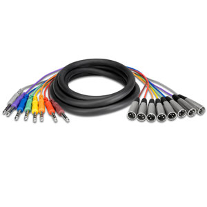 Hosa 8-Channel Stereo Male 1/4" Phone to Male 3-Pin XLR Snake Cable, 6. ...