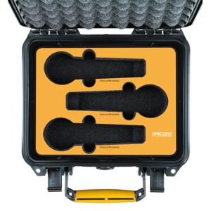 HPRC 2250 Hard Case with Foam for 6x Handheld Microphones, Black w/Yellow Handle MCF6-2250-01