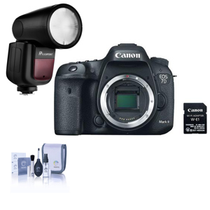 Canon EOS 7D Mark II DSLR Body and WiFi Kit With FP Zoom Li-on X R2 TTL ...