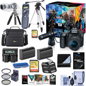 Canon EOS 90D DSLR Video Kit with DM-E100 Mic & EF-S 18-55mm Lens W ...