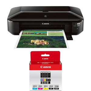 Canon PIXMA iX6820 Wireless Inkjet Printer w/PGI-250 Black, 4x CLI-251 ...