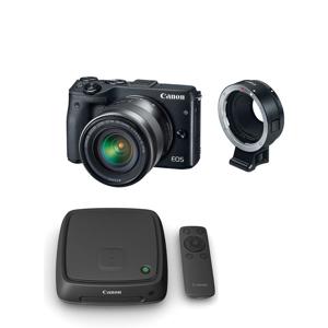 Canon EOS M3 Mirrorless with 18-55mm STM Lens, Mount Adapter & Canon ...