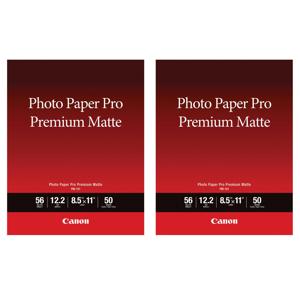 Canon 2 Pack Pro PM-101 Matte Premium Photo Paper (8.5x11"), 50 Sheets ...